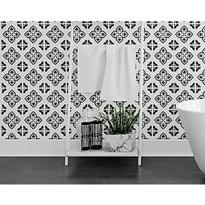 16-Pack Spanish Tile Stencil Set (8X8 Inch) Authentic Patterns for Floor and Wall, Reusable Tile Stencils for Painting on Floors, Furniture, and Canvas, DIY Spanish Talavera Home Décor
