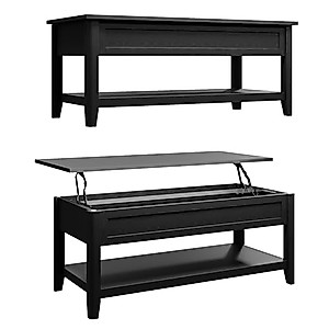 UpWiew Lift Top Coffee Table, 42x19x17 Inches Black