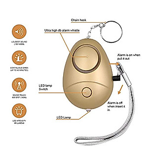 KOSIN Safe Sound Personal Alarm, 6 Pack 140DB Personal Security Alarm Keychain with LED Lights, Emergency Safety Alarm for Women, Men, Children, Elderly