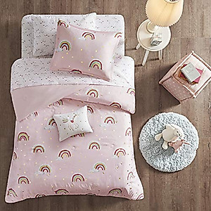 Mi Zone Kids Alicia Cozy Bed in A Bag Comforter with Complete Sheet Set Fun and Playful Print, Children Cover Girls Room Décor, Twin, Pink 6 Piece