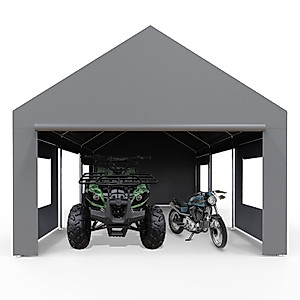 Portable Carport Canopy, 13×20ft Heavy Duty Carport Garage with Roll-up Doors & Windows for Car, SUV, Truck, Boat, Party, Mobile Market