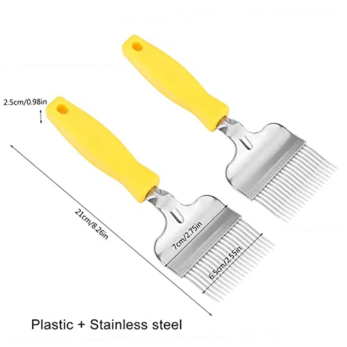 GOTOTOP Beekeeping Uncapping Fork Bee Keeping Bee Honey Uncapping Fork Stainless Steel Tine Beekeeping Honey Beekeeping Extractor Tool, 8.66 x 2.76 Inch,Yellow