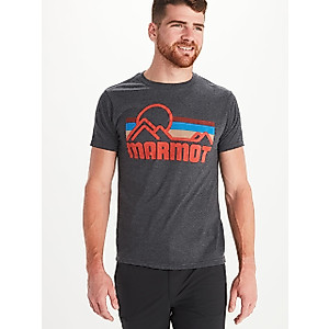 MARMOT Men's Coastal Short Sleeve T-Shirt, Charcoal Heather, Large