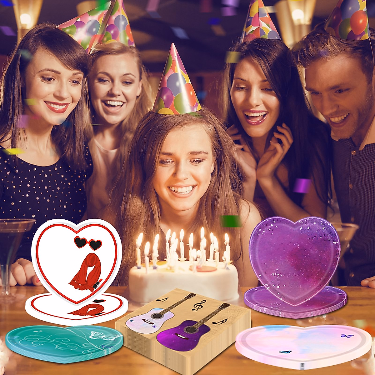 ASSEMBLY Birthday Tableware Set,60PCS Birthday Plates and Napkins Decoration Supplies Dinnerware for Theme Party Decoration