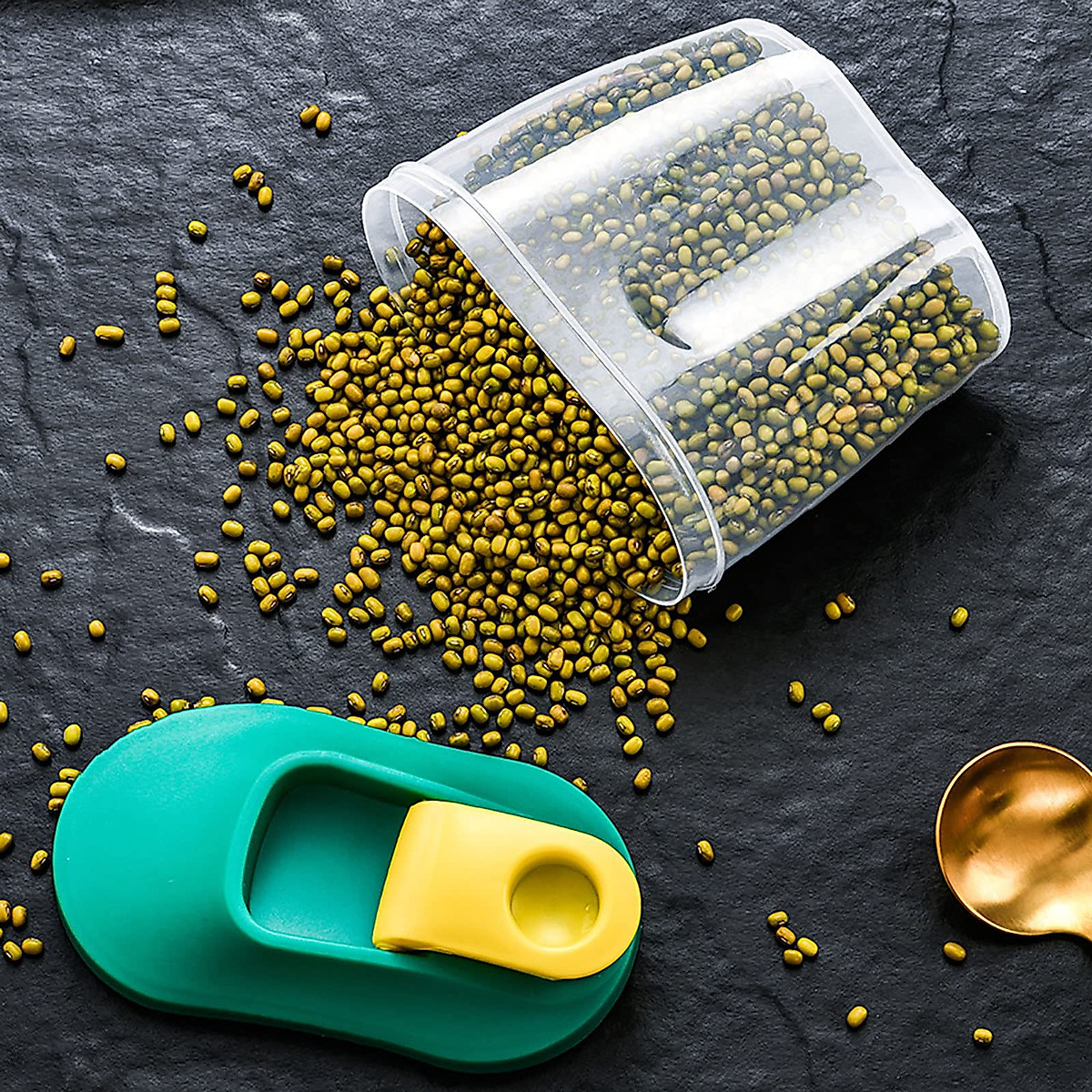 Prime Food Storage Container with Lids and Pour Spout BPA Free Airtight Storage for Kitchen and Pantry Portable Organizer for Spaghetti Sugar Rice Cooker Pasta Cereal Spices Dry Goods