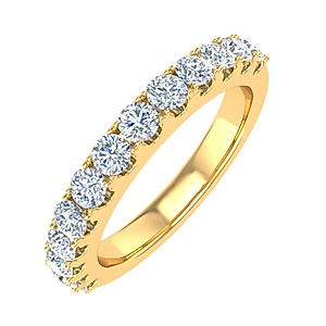 3/4 Carat Diamond Wedding Band Ring in 14K Yellow Gold (Ring Size 7.75)