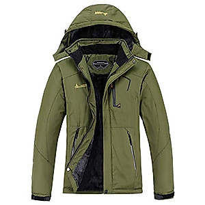 MOERDENG Men's Waterproof Ski Jacket Warm Winter Snow Coat Mountain Windbreaker Hooded Raincoat