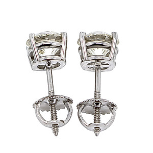 IGI Certified 2.00 Carat Lab-Created Diamond Stud Earrings 14kt White Gold (H-J Color VS2-SI1 Clarity)