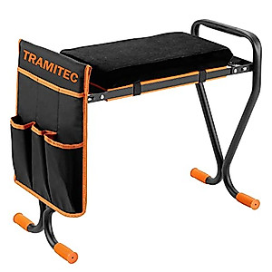 TRAMITEC Garden Kneeler and Seat: Foldable Garden Stool. Garden Kneeler Bench Includes 1pc of Widen Kneeling pad & 1pc of Extra Super Soft Knee Cushion. Heavy Duty Garden Seat Stools as a Great Gift
