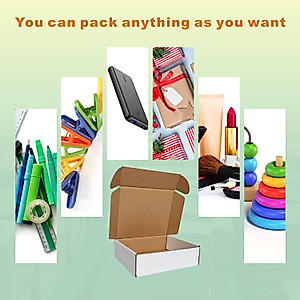 CH-BOX 50 Pack 7x6x2'' Small Shipping Boxes, Corrugated Cardboard Mailers for Business, White (CM762)