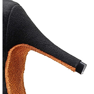 Goettin Women's Professional Latin Dance Shoes Satin Salsa Ballroom Wedding Dancing 3.3 inch Heel Height (US6.5) Black