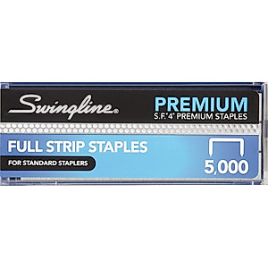 Swingline Staples, S.F. 4, Premium, 1/4 Inches Length, 210/Strip, 5000/Box, 1 Pack (35450)