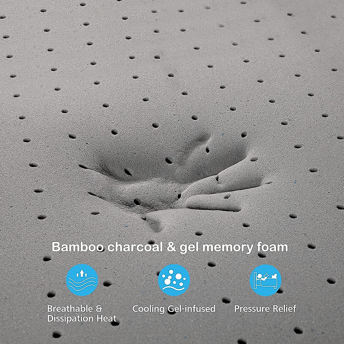 Kescas 12 Inch Spring Hybrid Twin Mattress -Bamboo Charcoal Cooling Gel Memory Foam, Moisture Wicking Cover, Edge Support - Pocket Innersprings for Motion Isolation - Medium Firm