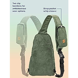 Ocean Pacific Crossbody Sling Bag for Travel, Sports, Beach, Hiking, Work, Casual Daypack for Men Women (Olive)