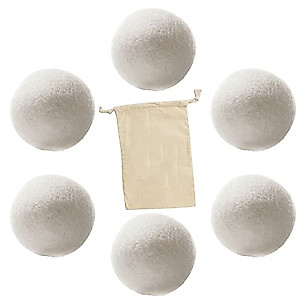 Drying Ball 6Pcs Drying Wool Ball Household Drying Clothes Washer Dryer Anti-Entanglement Special Ball Clothes Drying Ball(Pure White)