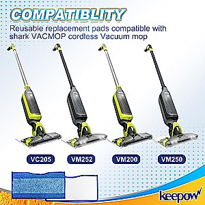 KEEPOW 12 Pack Reusable Mop Pads Refills for Shark Vacmop Replacement Pads Compare to Shark Vacmop Disposable Hard Floor Pads