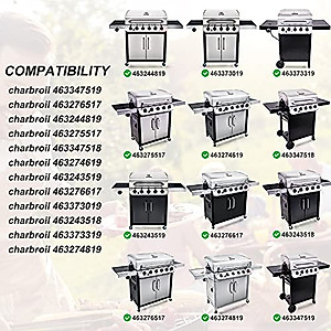 Adviace Grill Parts Kit Compatible with CharBroil Charbroil 463275517 463347519 463276517 463347518 463244819 463373019 463243519 Grill Models, Heat Tents, Burners, Carryover Tubes Replacement