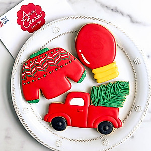 Christmas Trends Cookie Cutters 3-Pc. Set Made in the USA by Ann Clark, Vintage Truck with Tree, Lightbulb, Ugly Sweater
