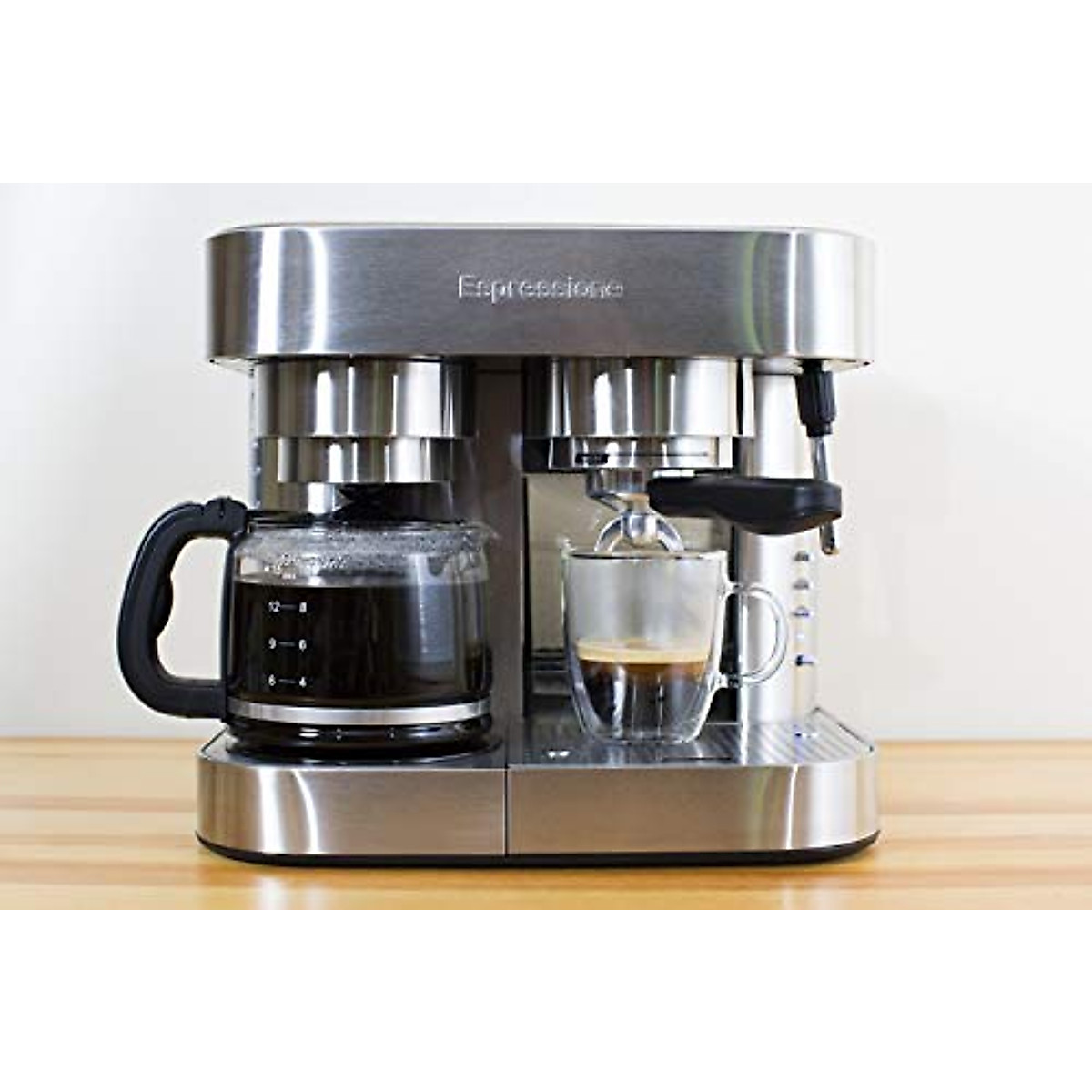 Espressione Combination Stainless Steel Espresso + Coffee Maker, 10 cups