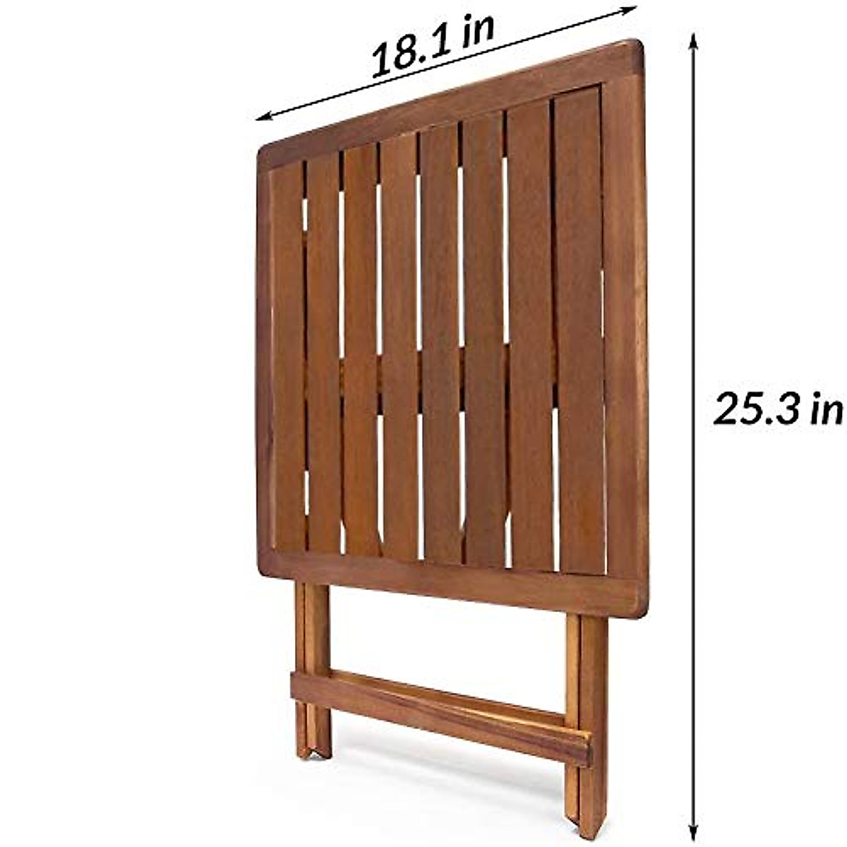 cucunu Outdoor Folding Side Table 18x18“ for Patio, Garden & Camping - Adirondack Table Made of Acacia Wood - Coffee & Dining End Tables