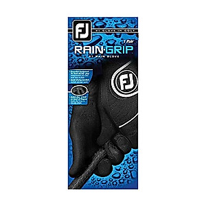 FootJoy Men's RainGrip Pair Golf Glove Black X-Large, Pair