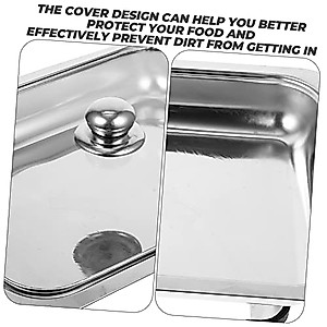 2pcs Steel Buffet Restaurant Food Warmer Chafing Warmers Catering Serving Dish Chafing Dishes with Lids Flat Bracket Square Griddle Pan Four-Leg Buffet Tray Buffet Fruit Tray Steam