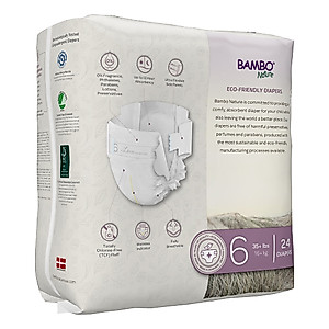 Bambo Nature Premium Eco-friendly Baby Diapers, Size 6 (35+ Lbs), 144 Count (6 Packs Of 24)