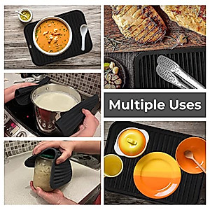 Silicone Trivets for Hot Pots and Pans (4 Pack) - Multipurpose Silicone Trivets for Hot Dishes and Hot Pot Holders (9 x 12 inch) - Silicone Heat Resistant Mats for Kitchen by Linda's Essentials