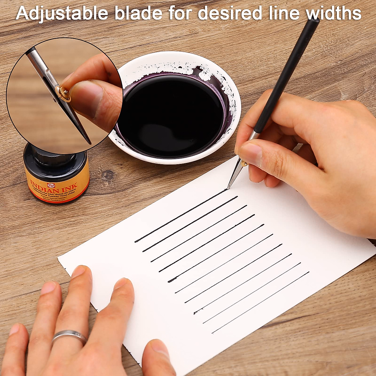 LOONENG Ruling Pen for Masking Fluid, Designed for Cartography, Calligraphy, Fine Line Drawing and Technical Drawings, Suitable for Use with Masking Fluid, Drawing Ink, Indian Ink and Gouache