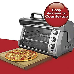 Hamilton Beach Countertop Toaster Oven, Easy Reach With Roll-Top Door, 6-Slice, Convection (31123D), Silver