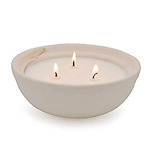 Citronella Candles in Coarse Pottery Container, Natural Soy Wax Candle Outdoor and Indoor