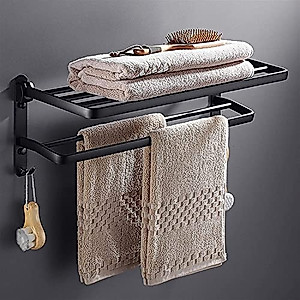 RUTAVM Towel Bar Rack Wall Mounted Bath Towel Rack Towel Bar Shelf Holder Double Dual Towel Rail Kitchen Bathroom Stainless Steel Matte for Bathroom (Size : 40Cm)