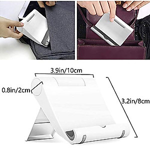 Cell Phone Stand for Desk Foldable, 2 Pack Desk Phone Holder Stand for Office Kitchen Travel, Mobile Phone Stand for iPhone Stand Phone Dock Cradle Compatible with iPad Switch, All Smartphone (White)