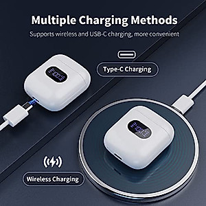 Wireless Earbuds, Bluetooth 5.3 Earbuds 36H Playtime with LED Power Display Charging Case Premium Sound Bluetooth Headphones Built-in Mic Crystal-Clear Calls Earphones for Workout/Home/Office