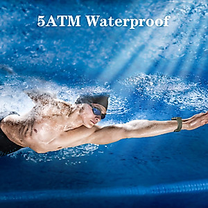 UHOOFIT Smart Watch for Men, Smartwatch Compatible withAndroids iOS, 5ATM Waterproof Fitness Watch with 24 Sports Modes Message Notification Heart Rate Blood Oxygen Monitor and Sleep Tracking