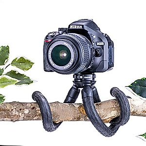 Carson BoaPod Flexible Leg Travel Tripod with Universal Smartphone Adapter and Wireless Remote Shutter Button (TR-050), Black, Medium