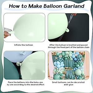 Dusty Green and Blue Balloon Arch Kit, 116pcs Slate Light Blue Sage Green Balloons Garland, Pastel Olive Blue Baby Green Balloon for Boys Girls Birthday Wedding Baby Bridal Shower Party Decorations