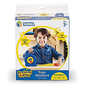 Learning Resources Pretend Play 3" Long Tape Measure - Ages 3+ Kids Measuring Tape, Measuring Tape Retractable, Educational Toys for Kids