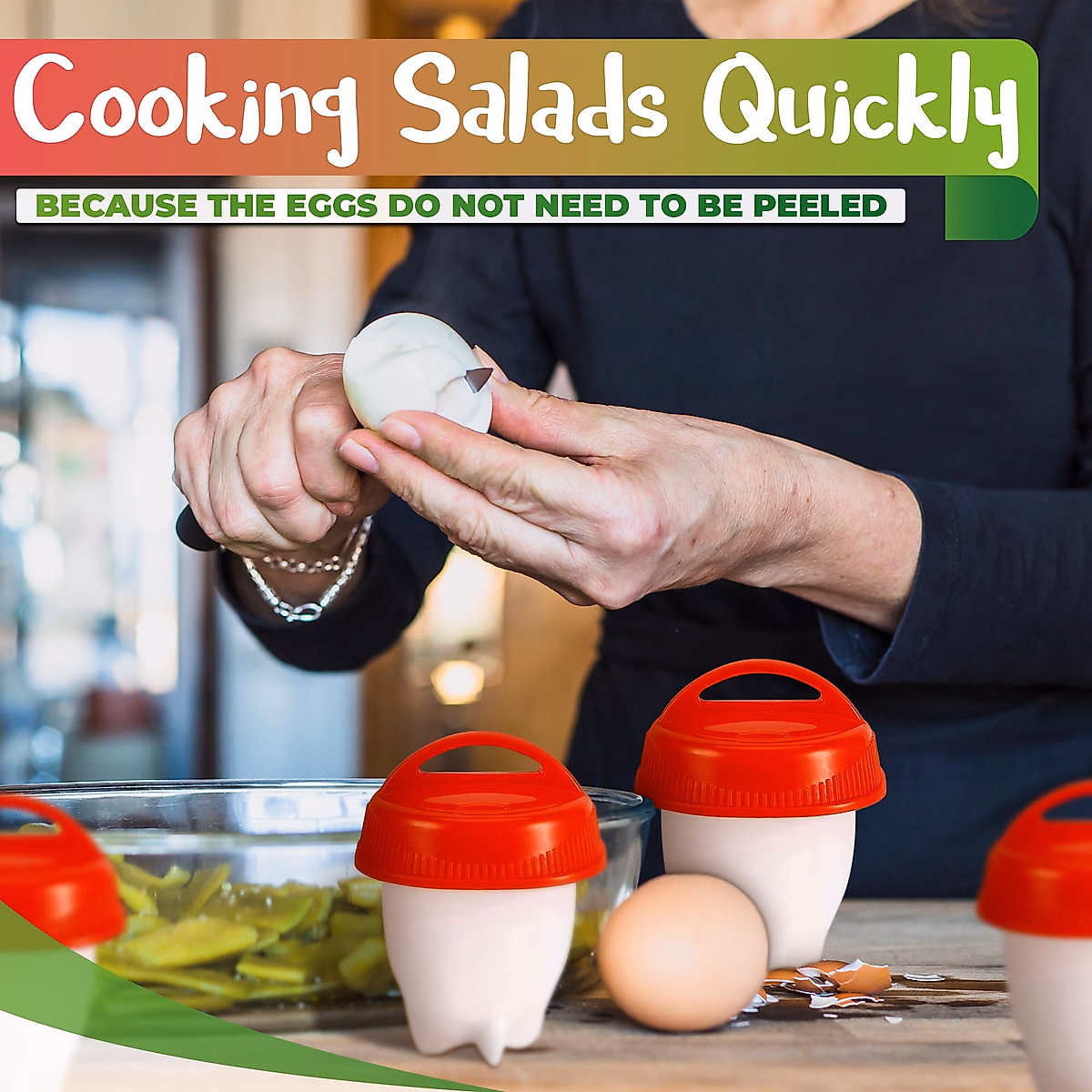 Indvidual Egg Boiler for Hard Boiled Eggs - 6Pcs Silicone Poached Egg Cups for Boiling Eggs Hard Boiled Egg Maker Silicone Egg Mold - Poached Egg Cooker Hardboiled Egg Making Poached Egg Holder Mold