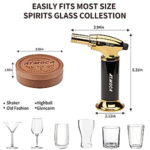 ATMOCA Cocktail Smoker Kit with Torch, Whiskey and Bourbon Smoker Kit with 5 Kinds of Wood Chips, Old Fashioned Drink Smoker Kit and Whiskey Smoker Infuser Kit (No Butane)