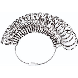 MUDDER Stainless Steel Finger Sizer Measuring Ring Tool, Size 1-13 with Half Size, 27 Pcs