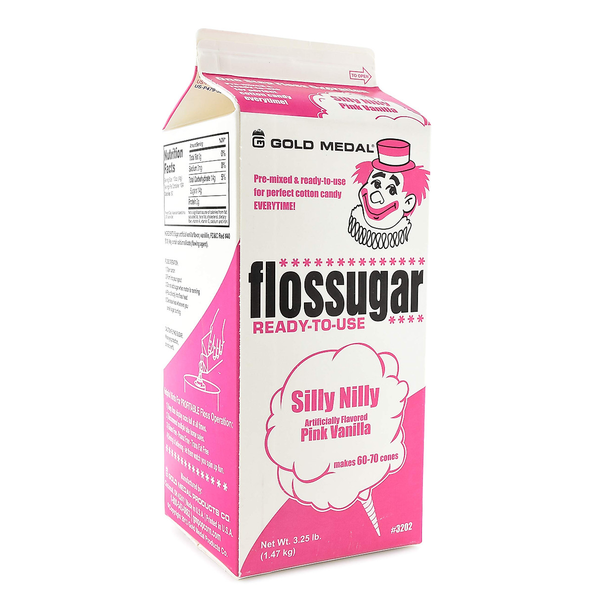 Gold Medal Mix & Match Cotton Candy Flossugar, 52 oz - 1/2 Gallon, 6 Pack