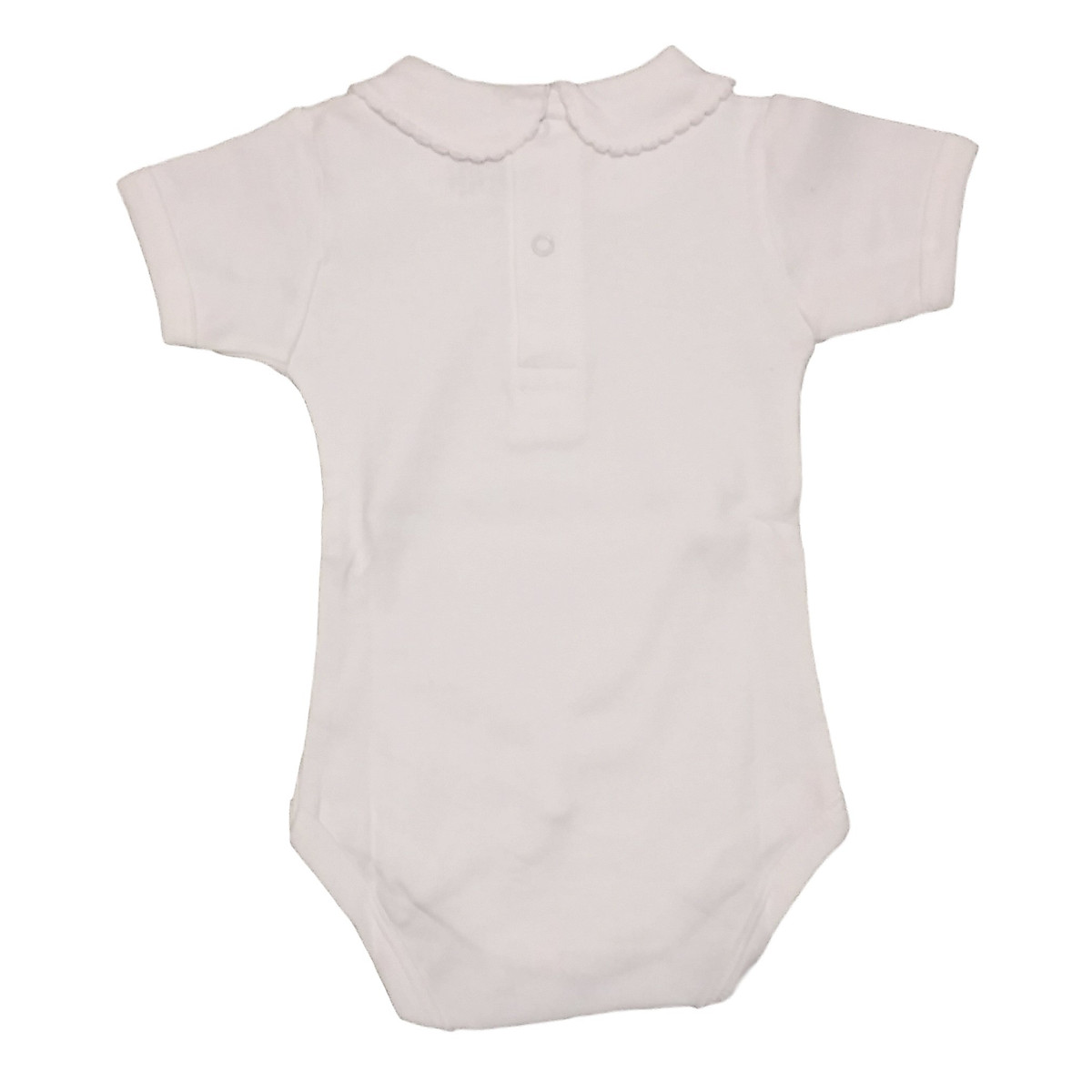 CARLINO Baby Peter Pan Collared Bodysuit - Short Sleeve, Extra Soft, 6 Colors Available … White