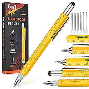 Fl FLYHOMES Gifts for Men, 6 in 1 Multitool Pen, Cool Gadgets For Men, Christmas Gifts for Men, Birthday Gifts, Valentine Gifts for Men, Unique Tech Gifts for Men Who Have Everything