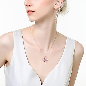 ASHLI JENA Jewelry for Women Infinity Heart Necklaces for Women Birthstone Necklaces for Women 18K Rose Gold Filled 925 Sterling Silver
