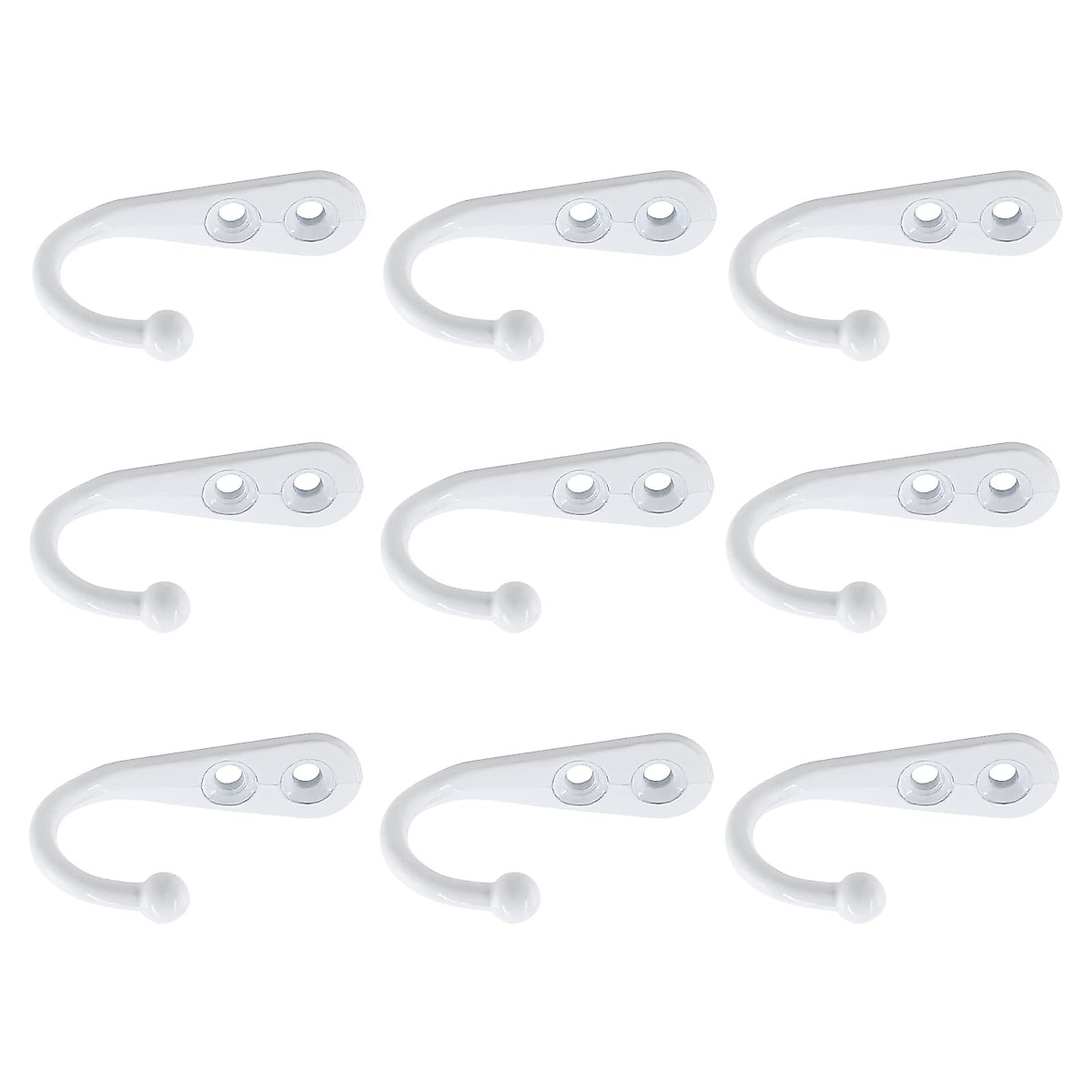 Hitefu 15PCS White Wall Mounted Coat Hooks, Heavy Duty Metal Single Prong Robe Hook, Rustproof Wall Hanger Hooks for Towel Hat Bag on Livingroom, Bathroom, Kitchen
