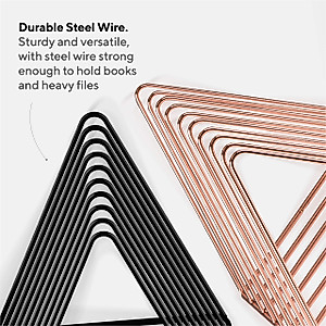 Mindspace Magazine Rack Desk Organizer, File Holder for Desk | Modern Office Organizer, Triangle Book Holder, Desk Folder Organizer, Desktop File Sorter | Wire Collection, Black