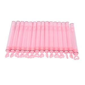 Hztyyier Mini Bubble Wands Heart Shaped Pink Transparent Bubble Sticks 50pcs Party Favors Game Rewards Weddings Kids