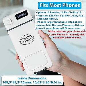 Habit Control Cell Phone Lock Box with Timer for Self-Discipline, Portable Time Lock Box Suitable for iPhone and Android Smartphones, Phone Jail Box with Timer to Reduce Screen Time, (White)