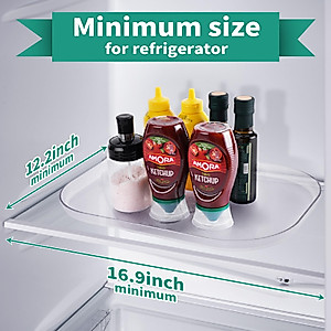 Large 360 Rotating Lazy Susan for Refrigerator Organizers and Storage, Clear 15.7'' Square Lazy Susan Turntable Organizer for Refrigerator, Spices, Fruit, Dining Table, Kitchen